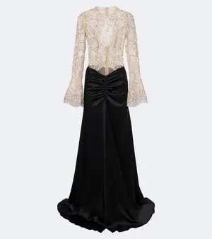 GEORGES HOBEIKA Embellished Gathered Gown - Beige