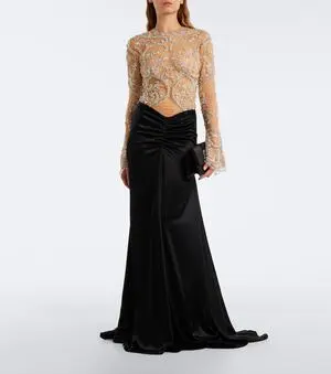 GEORGES HOBEIKA Embellished Gathered Gown
