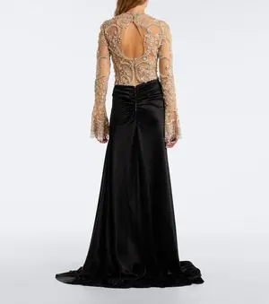 GEORGES HOBEIKA Embellished Gathered Gown