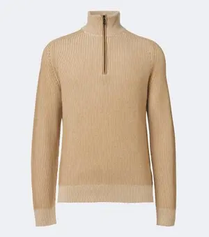 Bogner Dwayne Wool And Cashmere Half-zip Sweater - Beige