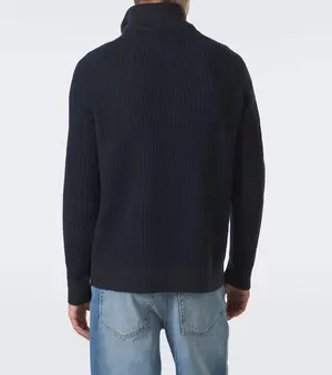 Bogner Dwayne Wool And Cashmere Half-zip Sweater - Blue