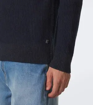 Bogner Dwayne Wool And Cashmere Half-zip Sweater - Blue