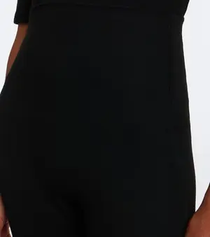 LESET Lauren Cropped Jersey Flared Pants