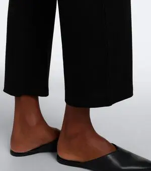 LESET Lauren Cropped Jersey Flared Pants