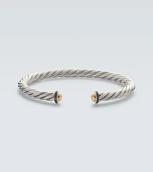 David Yurman Cable Sterling And 14kt Gold Cuff Bracelet With Diamonds - Silver