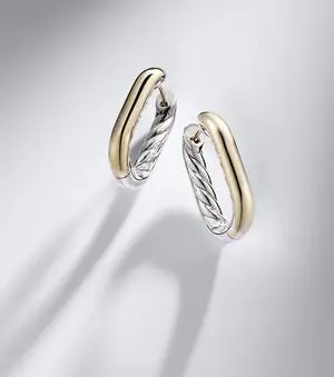 David Yurman Dy Madison® Sterling And 14kt Gold Hoop Earrings