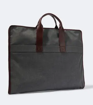 Brunello Cucinelli Leather-trimmed Canvas Garment Bag