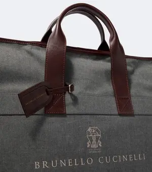 Brunello Cucinelli Leather-trimmed Canvas Garment Bag