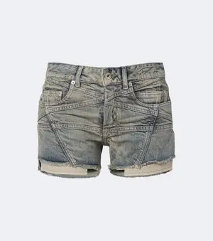 Rick Owens Lana Faded Denim Shorts - Grey