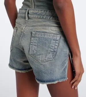 Rick Owens Lana Faded Denim Shorts