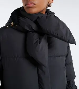Moncler Ornement Tie-neck Down Coat