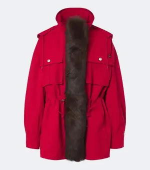Prada Shearling-trimmed Technical Parka - Red