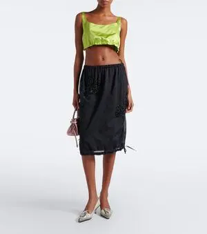 Prada Embellished Midi Skirt