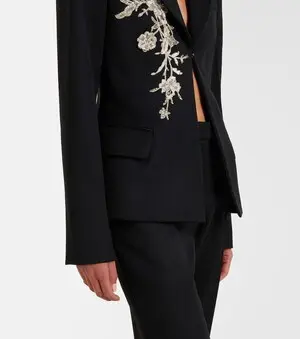 Alexander McQueen Beaded Embroidered Wool Blazer