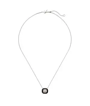 Nikos Koulis Oui 18kt White Gold And Enamel Pendant Necklace With Diamonds - Silver