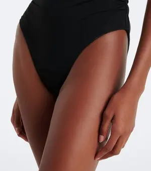 SIR. Off-shoulder Ruched Mesh Bodysuit