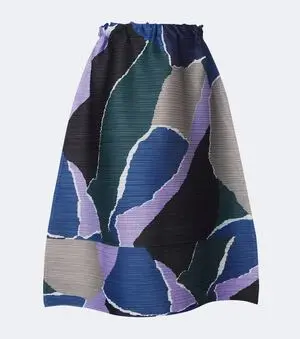 Issey Miyake Surprise! Pleated Printed Midi Skirt - Multicoloured