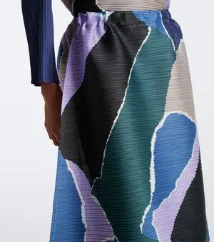 Issey Miyake Surprise! Pleated Printed Midi Skirt