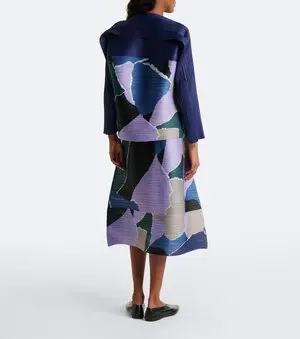 Issey Miyake Surprise! Pleated Printed Midi Skirt