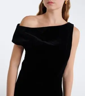 RÓHE Asymmetric Cotton Velvet Gown