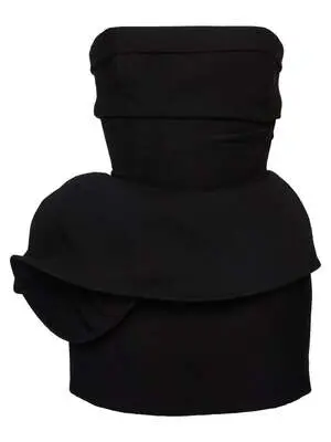 Magda Butrym Mini Dress With Drape - Black