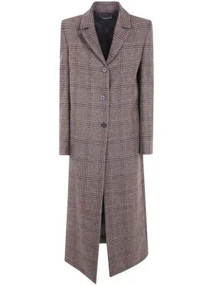 DRHOPE Coat Single-breasted Long Coat - Brown