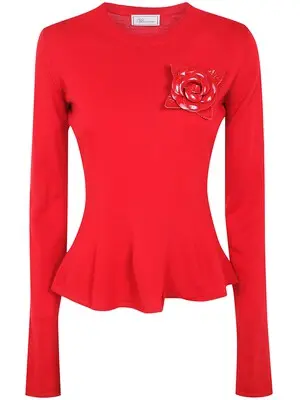 Blumarine Wool Sweater Godet - Red