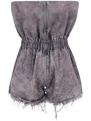 Rick Owens Jeans Denim Crater Shorts - Gray