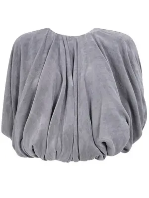 Rick Owens Cropped Cape "temple Bubble - Gray