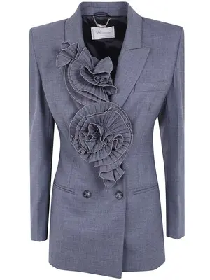 Blumarine Jacket Wool Blend Wool Blend Jacket - Gray