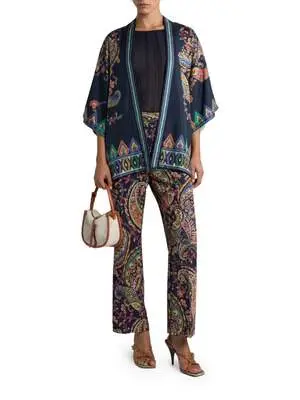 Etro Paisley Foliage Bootcut Pants