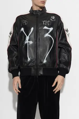 Y3 Leather Jacket With Print