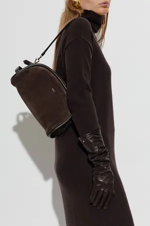Max Mara Suede Shoulder Bag With Logo