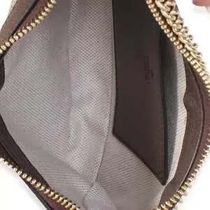 Gucci Beige Gg Supreme Canvas Textured Dollar Calfskin Ophidia Chain Bag