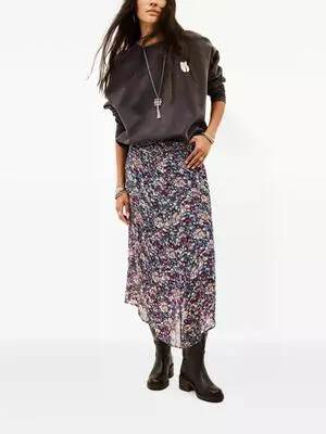 Ba&sh Klap Floral-print Asymmetric Skirt - Blue