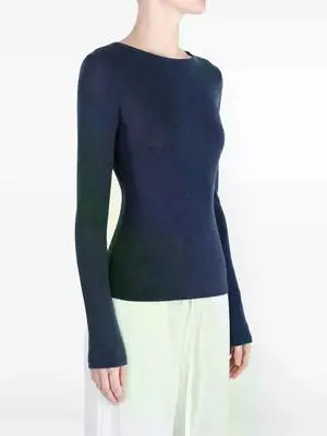 AMOMENTO Long-sleeve Boat-neck Top