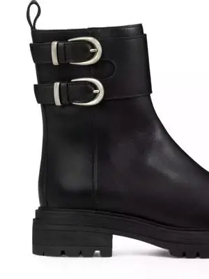 Ba&sh Coda Buckle-detail Leather Biker Boots