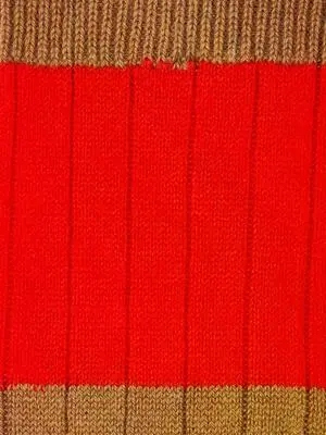 Paul Smith And Tan Cashmere-blend Stripe Ribbed Socks