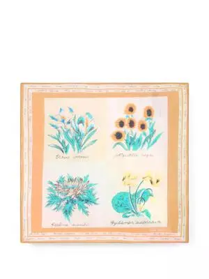 Paul Smith Ecru 'floral Scarf' Print Pocket Square - Neutrals
