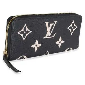 LOUIS VUITTON Beige Giant Monogram Empreinte Zippy Wallet