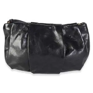 Prada Vitello Shine Pleated Bow Wristlet Clutch
