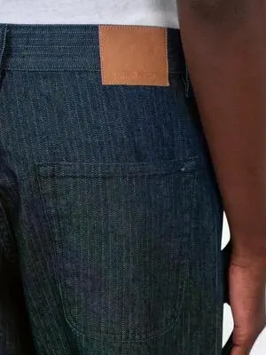 ANOTHER ASPECT Striped Straight-leg Jeans
