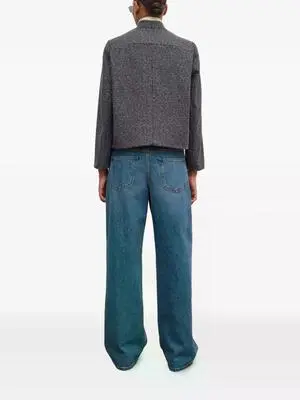 HOUSE OF DAGMAR Houndstooth-wool Curved Jacket