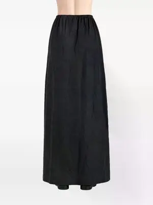 AMOMENTO Crinkled Drawstring Maxi Skirt