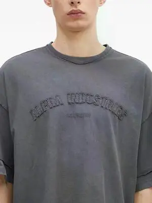 Alpha Industries Logo-embroidered Raw-edge T-shirt