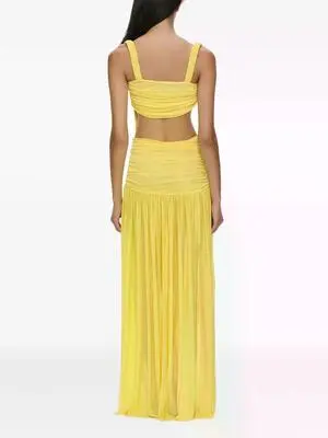 Christopher Esber Orion Ruched Cut-out Maxi Dress - Yellow