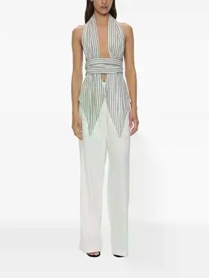 Christopher Esber Striped Draped Halter Top