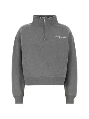 Sporty & Rich Logo-print Quarter-zip Sweatshirt