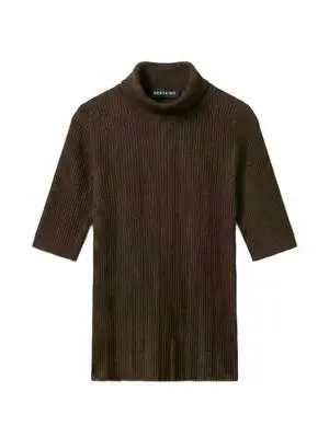 HERSKIND Wes Rib-knit Short-sleeve Sweater - Brown