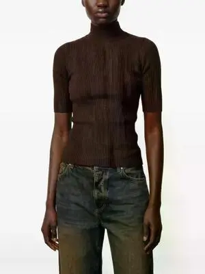 HERSKIND Wes Rib-knit Short-sleeve Sweater